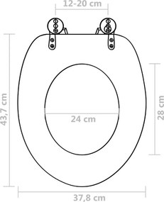 vidaXL WC sedátko z MDF s víkem, potisk s motivem oblázků [141484]