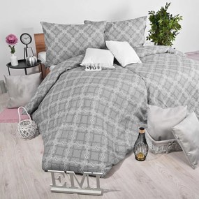Povlečení bavlněné Dolce šedé EMI: Francouzský set1 220x200 + 2x (90x70)