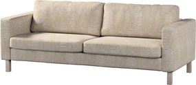 Potah na pohovku IKEA  Karlstad 3-místná, nerozkládací, krátký barva béžová látka pletený vzor, vzorované