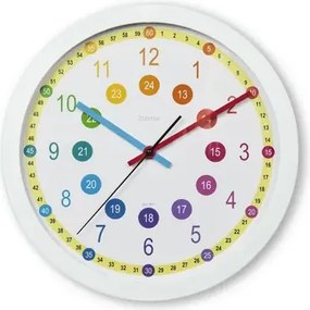Hama Easy Learning bílá / Dětské nástěnné hodiny / průměr 30 cm / anal