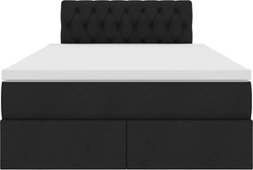 Postel s úložným prostorem a matrací Černá 120 x 200 cm Samet 3370565