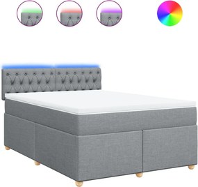 Box spring postel s matrací světle šedá 140 x 200 cm textil 3289010