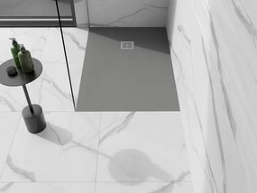 Mexen Stone+ obdélníková kompozitní sprchová vanička 100 x 90 cm, šedý beton - 44619010