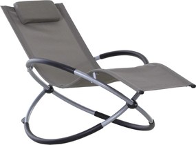 Outsunny Moderní design houpací křeslo pro vnitřní a vnější použití Texteline 154x80x84cm Šedé | Aosom