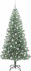 Umělý vánoční stromeček se sněhem a LED osvětlením 210 cm 3396827
