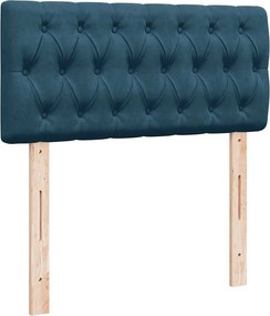 Osmanský rám postele s matrací tmavě modrá 90x200cm samet 3311823