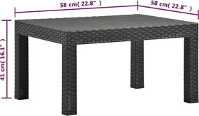 vidaXL 3dílná zahradní sedací souprava podušky PP ratan antracitová [3067233]