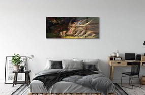 akrylový obraz Forest dračí hlava dívky 120x60 cm