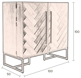 Vinotéka v dekoru exotického dřeva na 24 lahví, 100x100 cm Class - Dutchbone