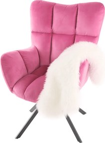 Designové otočné křeslo, růžová Velvet látka / černá, KOMODO