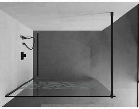 Mexen Kioto sprchová zástěna 70x200 cm 8 mm, černé, bílé provedení, 800-070-101-70-85