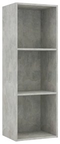 3-patrová knihovna Bieber - betonově šedá | 40x30x114 cm