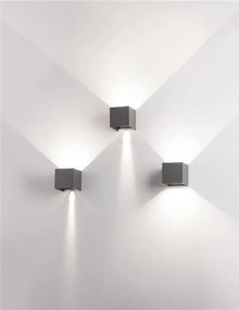 NV 847407 Venkovní nástěnné svítidlo COMO tmavě šedý hliník LED 2x3W 3000K 3000K 220-240V nastavitelný úhel 0-90st. IP54 - NOVA LUCE