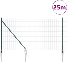 Evropský plot se hroty 25 x 1 m Ocel potažená PVC Zelená 3350594