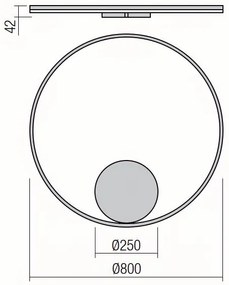 Světla a lustry REDO GROUP Redo ORBIT 01-1960 designové LED osvětlení 54W/80 cm/4000K/černá barva Stmívání: Dali