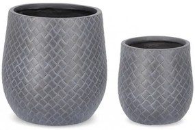 BIZZOTTO Set 2 květináčů RHOMBUS šedý