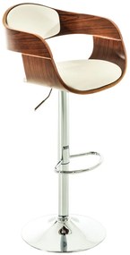Barová židle King, dřevo ořech - Bílá