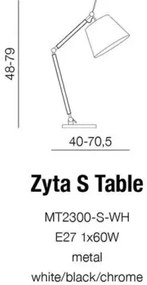 Designová stolní lampa Zyta S Table černá/stříbrná