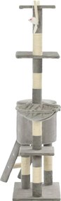 Škrabadlo pro kočky se sisalovými sloupky 138 cm šedé 170578