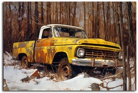 Obraz pickup v lese Rozměr: 120 x 80 cm
