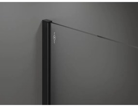 Mexen Kioto, zaoblená sprchová zástěna 110 x 200 cm, 8mm čiré sklo, černý profil, 800-110-101-70-06