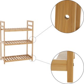 3-policový regál, přírodní bambus, FIORE TYP 1