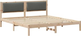 Rám postele s čelo Tmavě šedá 200 x 200 cm Masivní borové dřevo 3394229