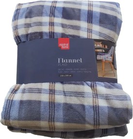 Pléd Mistral Home Flannel printed Navy check modrá 150x200 cm