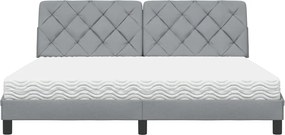 Postel s matrací světle šedá 180 x 200 cm textil 3310755