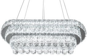 Toolight, Křišťálové závěsné stropní svítidlo LED 102W + dálkové ovládání APP417-CP, chromová, OSW-65015
