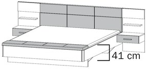 Postel s nočními stolky Mosbach 180x200 cm, dub san remo/bílá