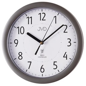 JVD Šedé nástěnné rádiem řízené hodiny JVD RH612.11