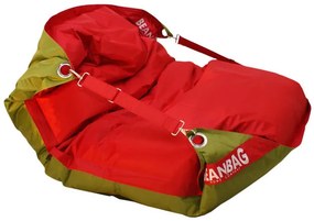 BeanBag Sedací pytel 189x140 Duo scarlet rose - green frog