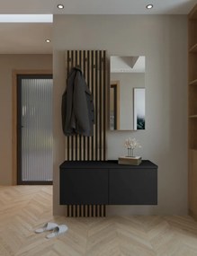 Předsíňová sestava, černá/dub artisan, REBEKA