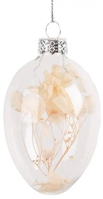 Závěsné skleněné vajíčko se sušenými květy Egg Bloom - Ø 5*8 cm