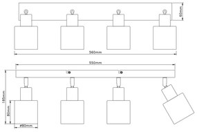 Globo 54114-4 - Bodové svítidlo TRENT 4xE14/25W/230V