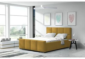 Postel OLIVIA 13 STANDARD 180x200 cm - stříbrné nohy Tmavě modrá