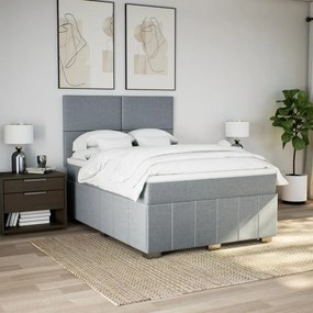Box spring postel s matrací světle šedá 140 x 190 cm textil 3291656