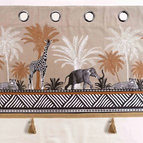 Hnědý/v přírodní barvě bavlněný závěs 140x240 cm Kenya Lodge – douceur d'intérieur