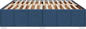Rám postele bez matrace modrý 200 x 200 cm textil 3284866