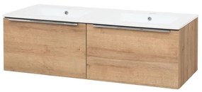 Mereo Mailo, koupelnová skříňka s keramickým umyvadlem 121 cm, dub - CN528