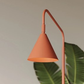 Ocelová stojací lampa s ohybatelnou konstrukcí v cihlové barvě (výška 165 cm) Zylo – Sollux