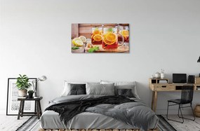 Obrazy na plátně Ice Tea citrusové brčka 140x70 cm