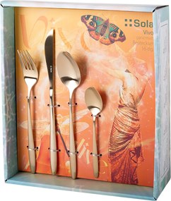Příborový set 16 ks – Vivo PVD Champagne matný - 140301