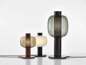 Designová lampa Brokis Bonbori Small PC1164 Povrch Montury: šedá metalická, Barva skla: Triplex opál, Povrchová úprava skla: CASAMBI CBU-TED