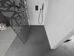 Mexen Kioto, sprchová zástěna Walk-In 80 x 200 cm, 8mm čiré sklo bílý vzor, ​​grafitový profil, 800-080-101-95-85