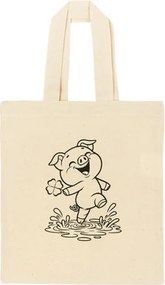Bellatex Taška bavlněná 6L PRASÁTKO 22x26 cm Prasátko Béžová