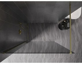 Mexen Kioto-X, sprchová zástěna 120 x 200 cm, 10mm šedé sklo, zlatý matný profil, 800-120-101-55-40-X