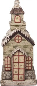 Béžová antik dekorace domek kostel - 36*30*80 cm