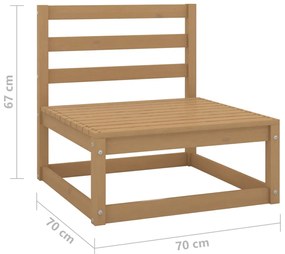 vidaXL Marketos Zahradní středové pohovky 3 ks medově hnědé masivní borovice